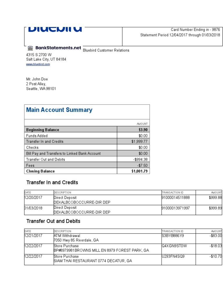 Main Account Summary: Transfer in and Credits | PDF | Automated Teller ...