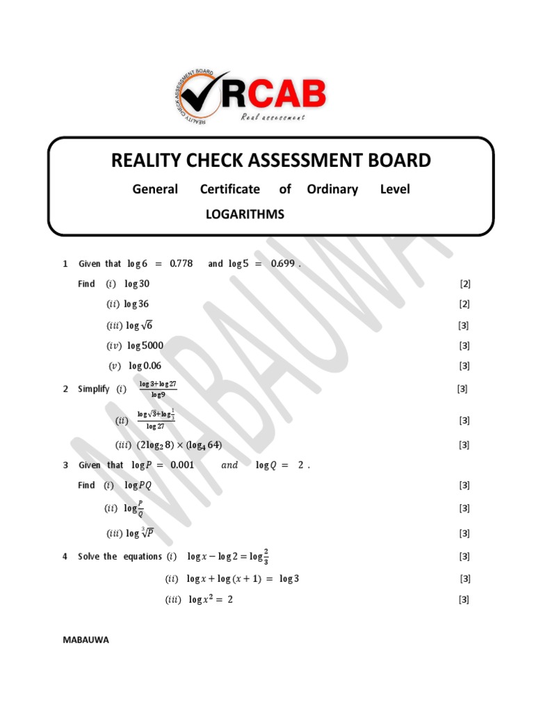 O Level Logarithms | PDF