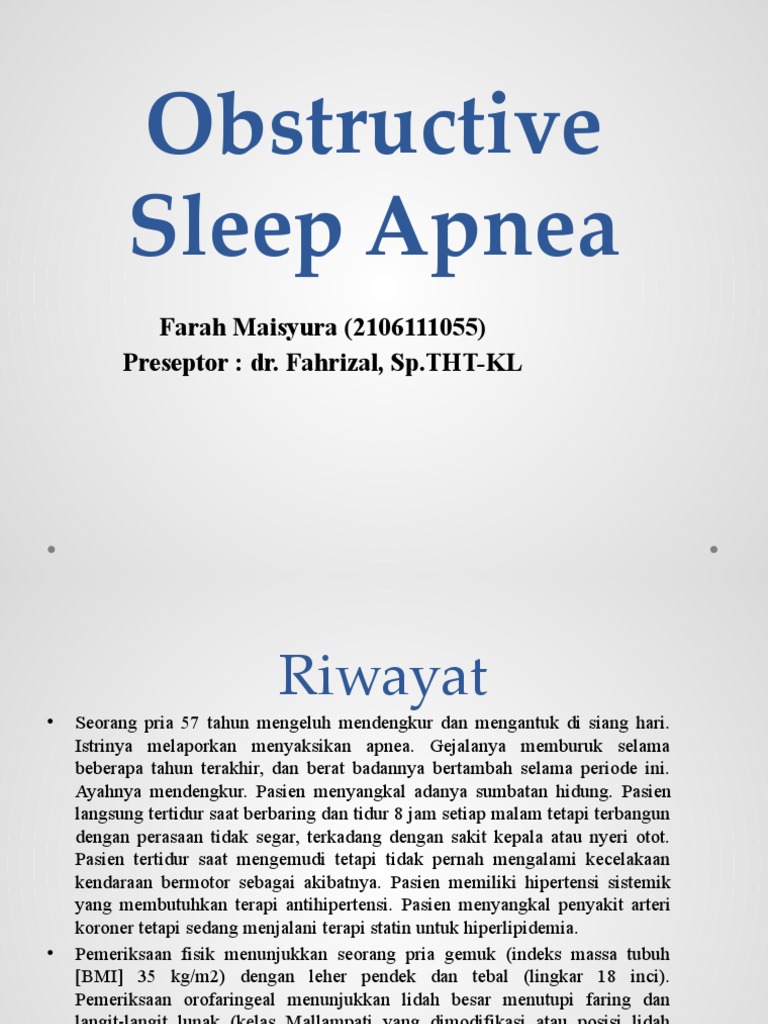 Obstructive Sleep Apnea | PDF | Sains & Matematika