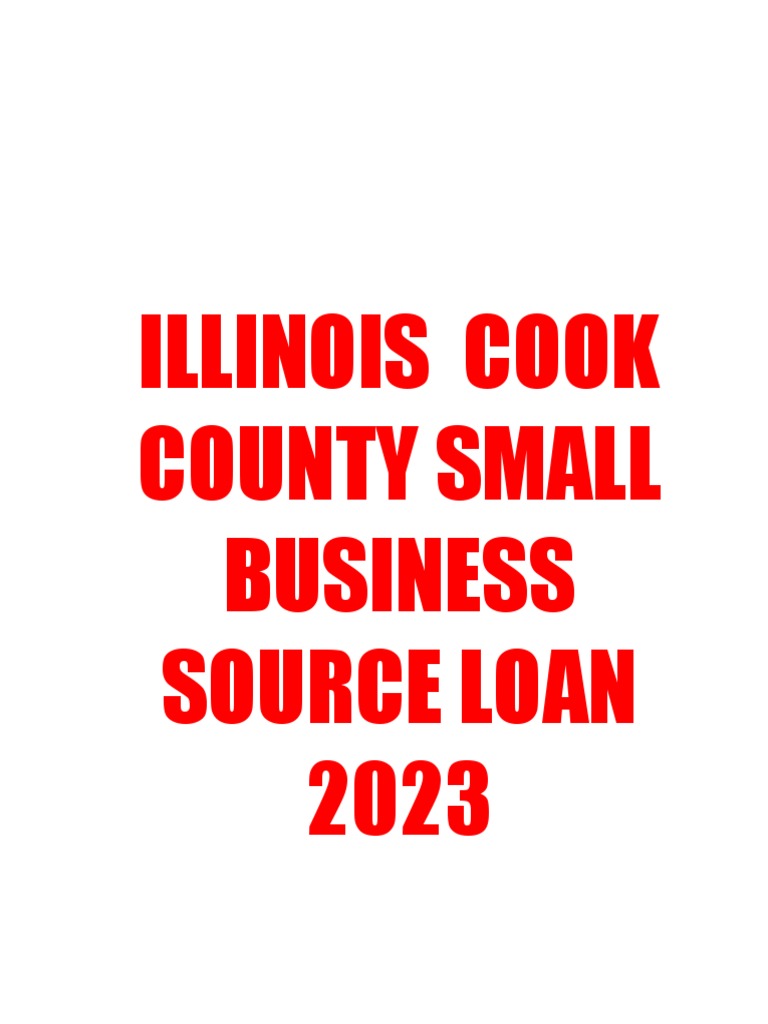 Illinois Cook County Small Business Source Loan 2023 | PDF