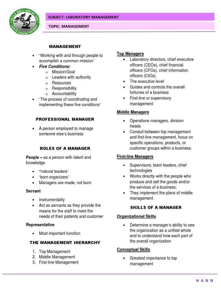Laboratory Management Skills Overview | PDF | Cognitive Science | Business
