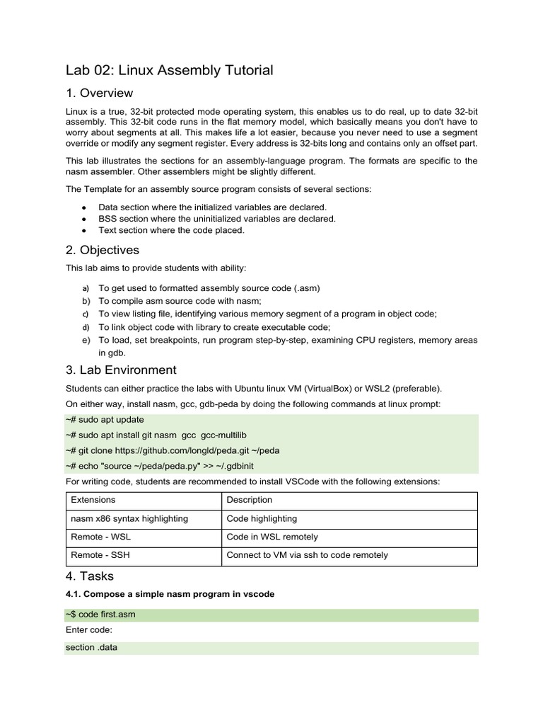Lab 02 | PDF | Assembly Language | Software Development