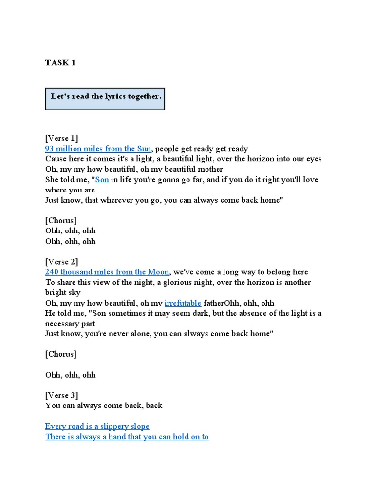 Task 1 Song 8 | PDF | Song Structure