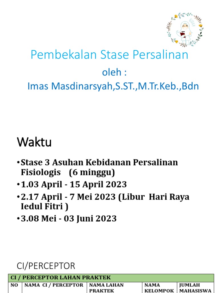 Stase Pesalinan 2023 | PDF