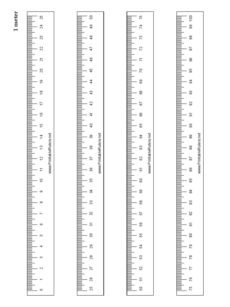Meterstick (0) 100 CM Printable Ruler | PDF