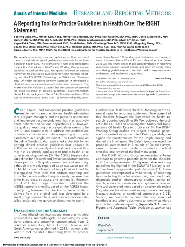 Right Checklist | PDF | Systematic Review | Health Sciences
