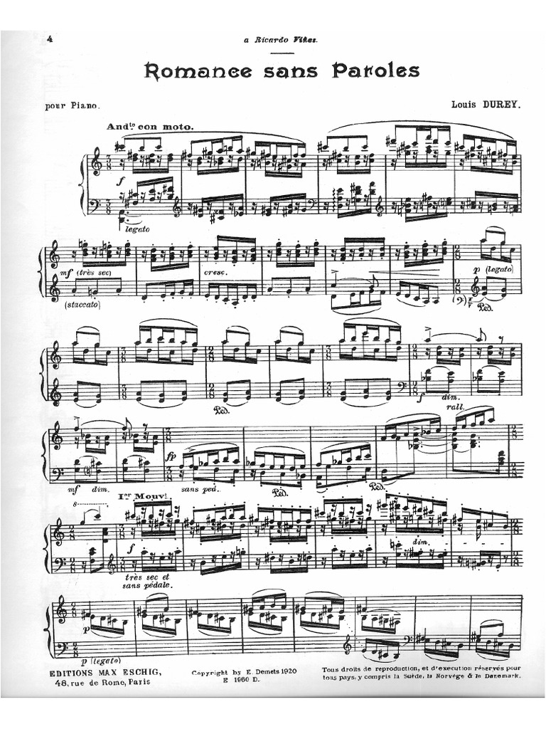 Durey Louis Romance Sans Paroles | PDF