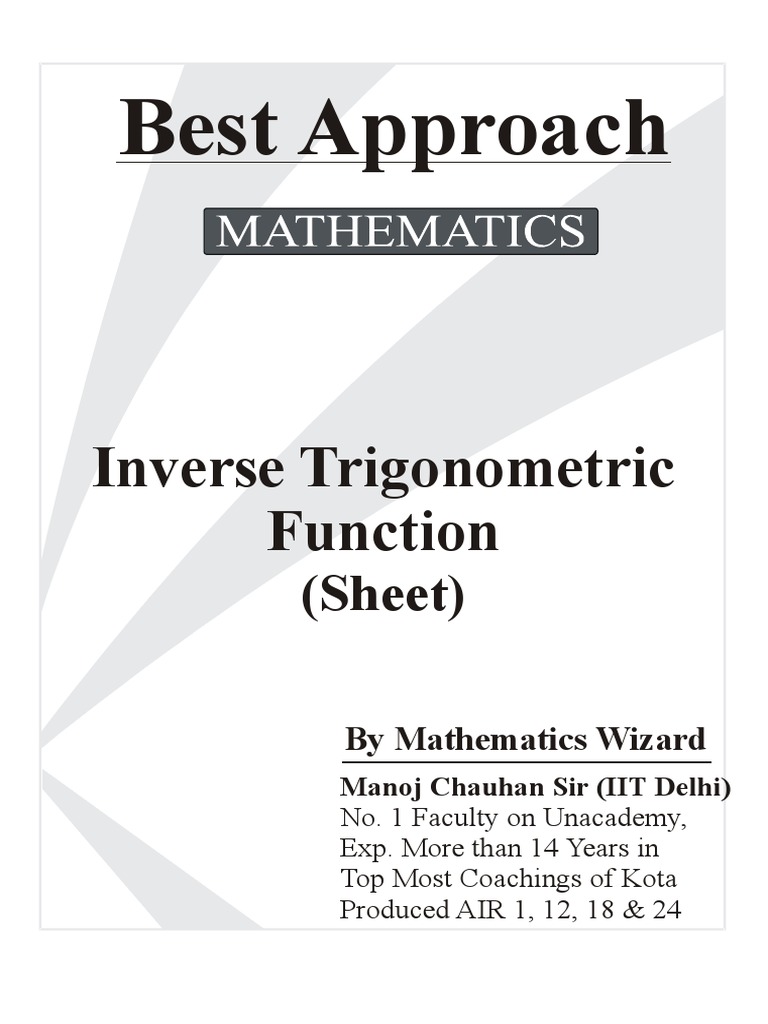 102 ITF - Sheet | PDF | Trigonometric Functions | Mathematics