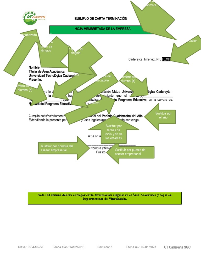 Ejemplo de Carta Terminación | PDF