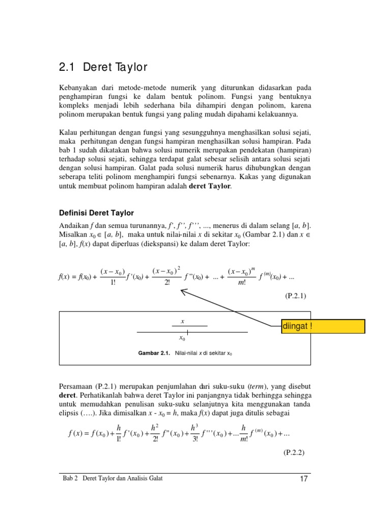 Deret Taylor dan Analisis Galat | PDF