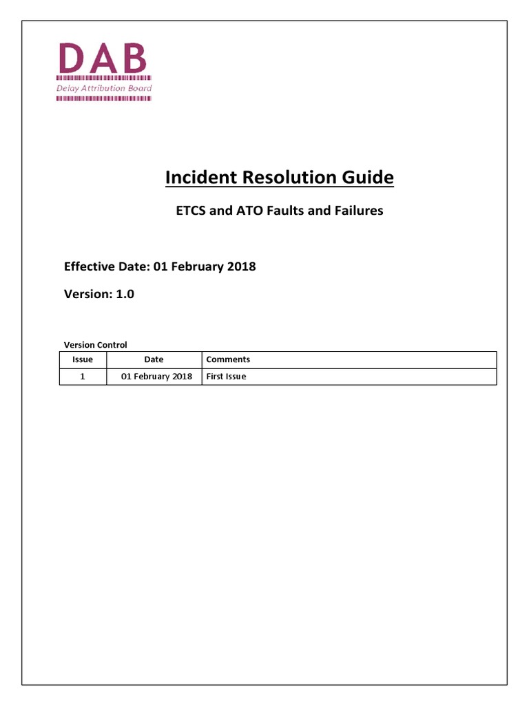 05 ETCS Industry Resolution Guide | PDF | Transport Infrastructure ...
