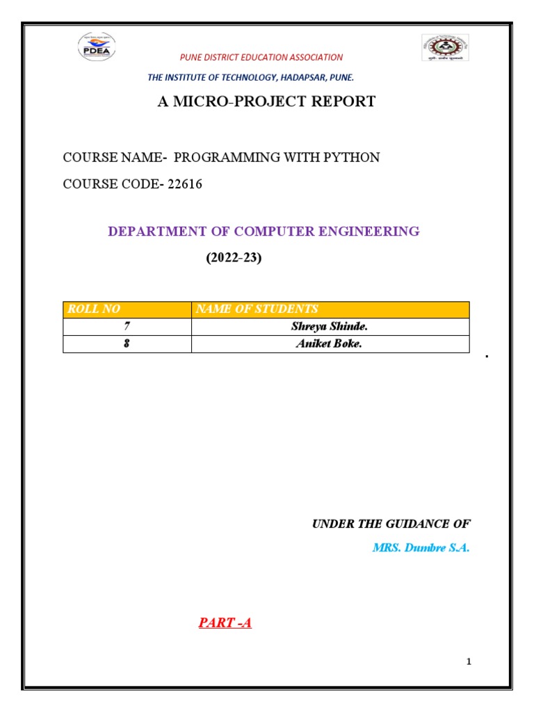 Python Microproject | PDF | Software | Data Python Microproject | PDF | Software | Data