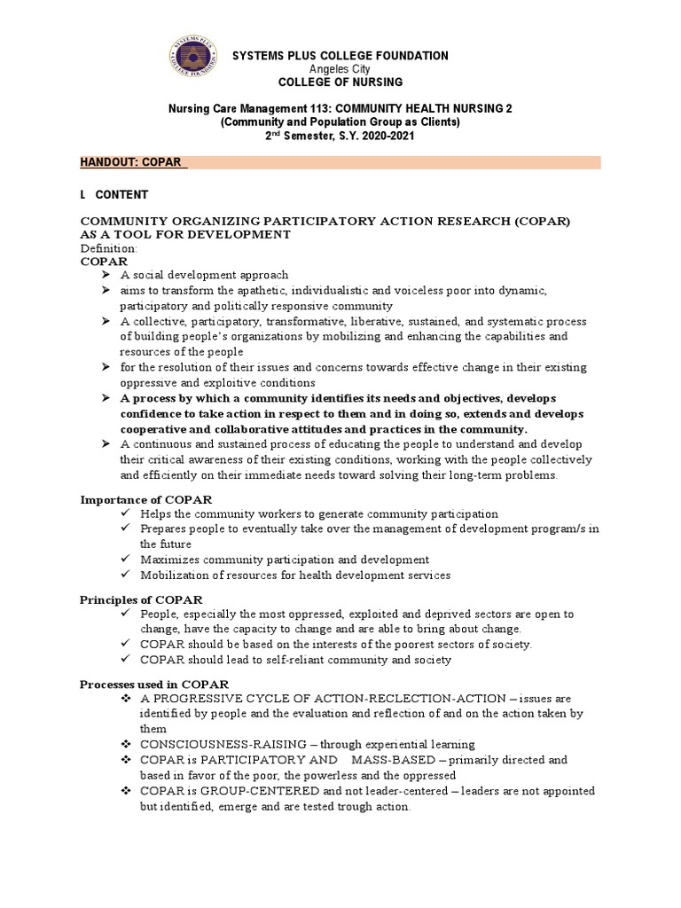 Copar PDF | PDF | Community | Data Analysis