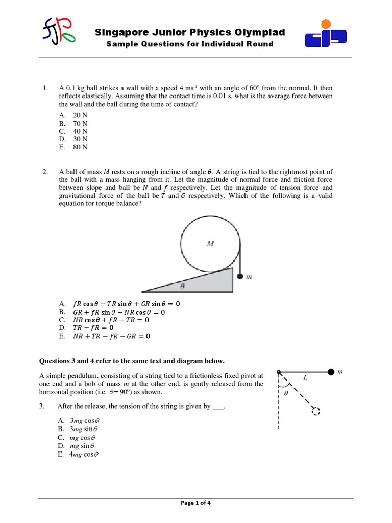 SJPO Sample Questions | PDF | Liquids | Force