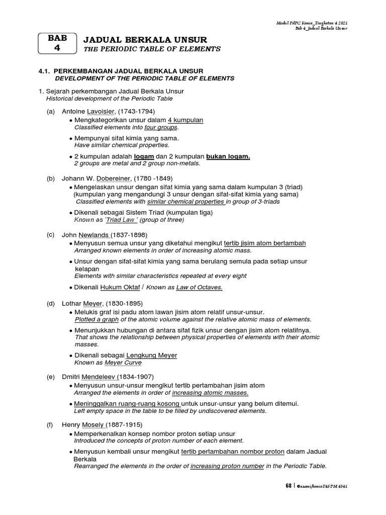 2021 Skema Bab 4 Jadual Berkala Unsur Pdf