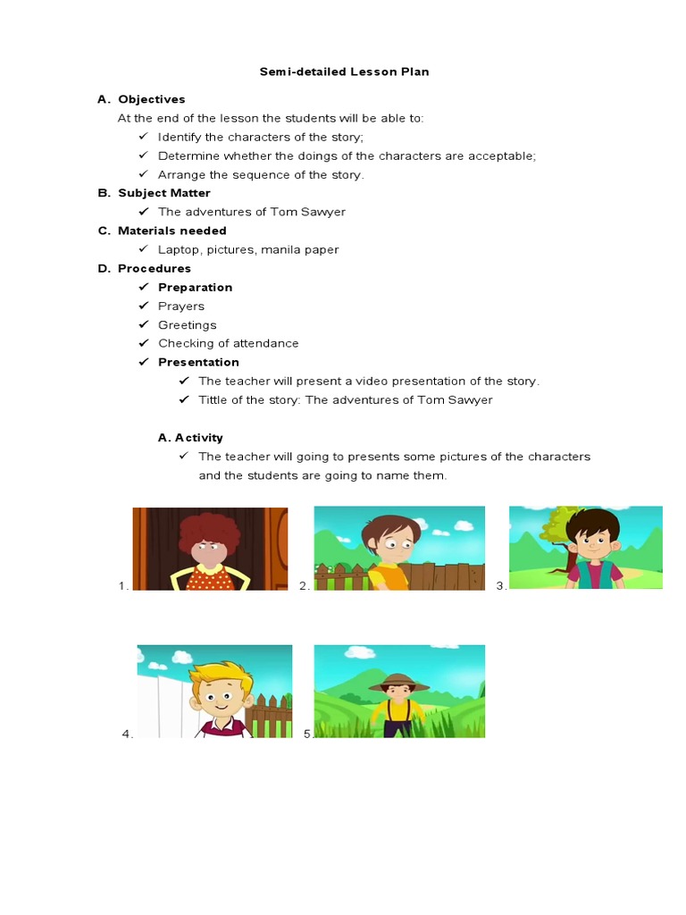 Tom Sawyer Lesson Plan in Tagalog | PDF | The Adventures Of Tom Sawyer