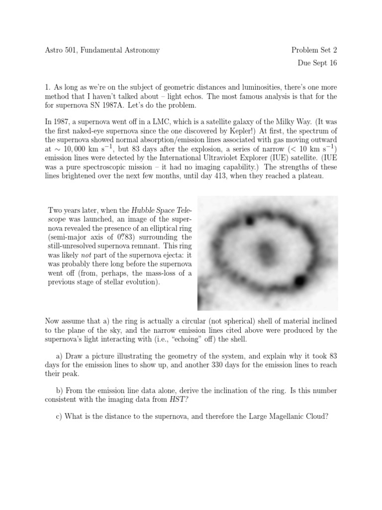 Set 2 Answers | PDF | Supernova | Astrophysics