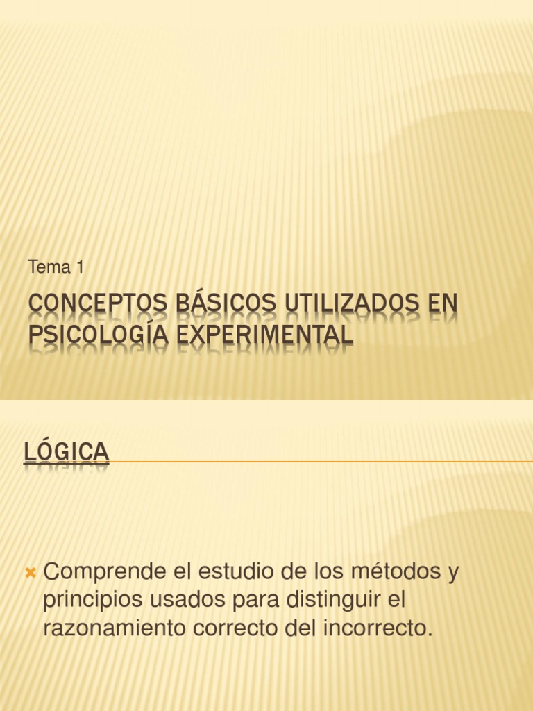 Tema 1. Conceptos Basicos Utilizados en Psicologia Experimental | PDF ...