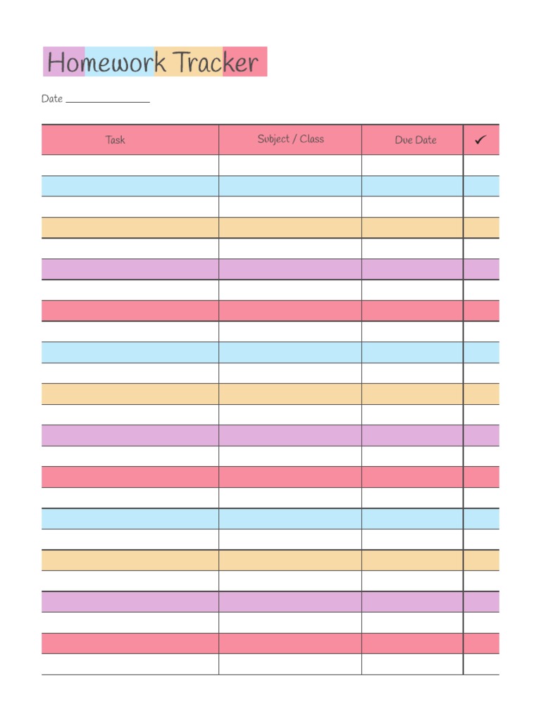 Homework Tracker PDF | PDF