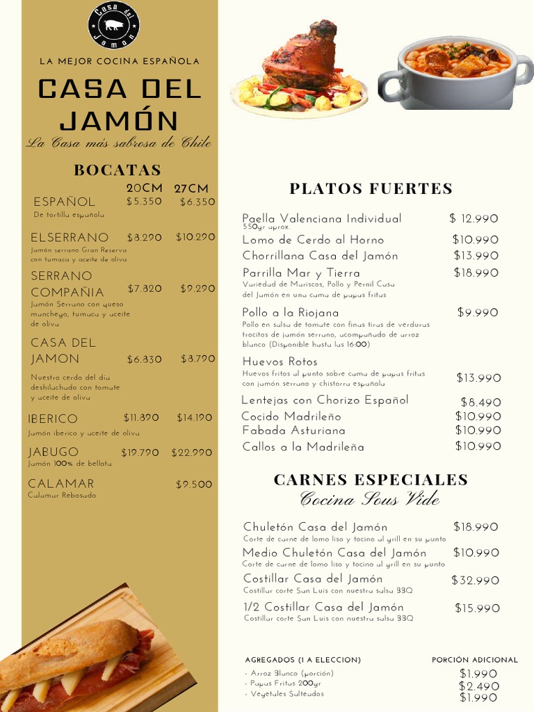 E-Menu Casa Del Jamón - Compressed | PDF | Cocina, comidas y vino