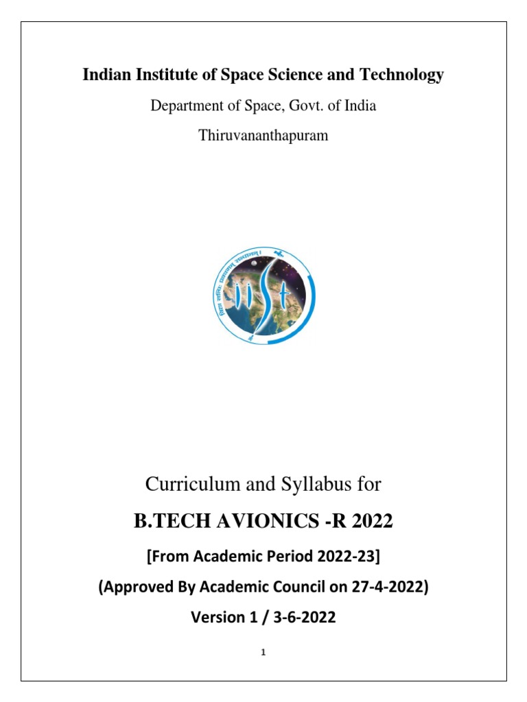 B Tech Syllabus Avionics - R2022 - V1 - 26.08.2022 PDF | PDF | Partial ...