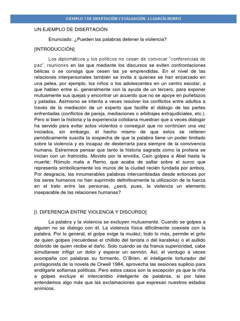 Ejemplo de Disertación | PDF | Violencia | Agresión