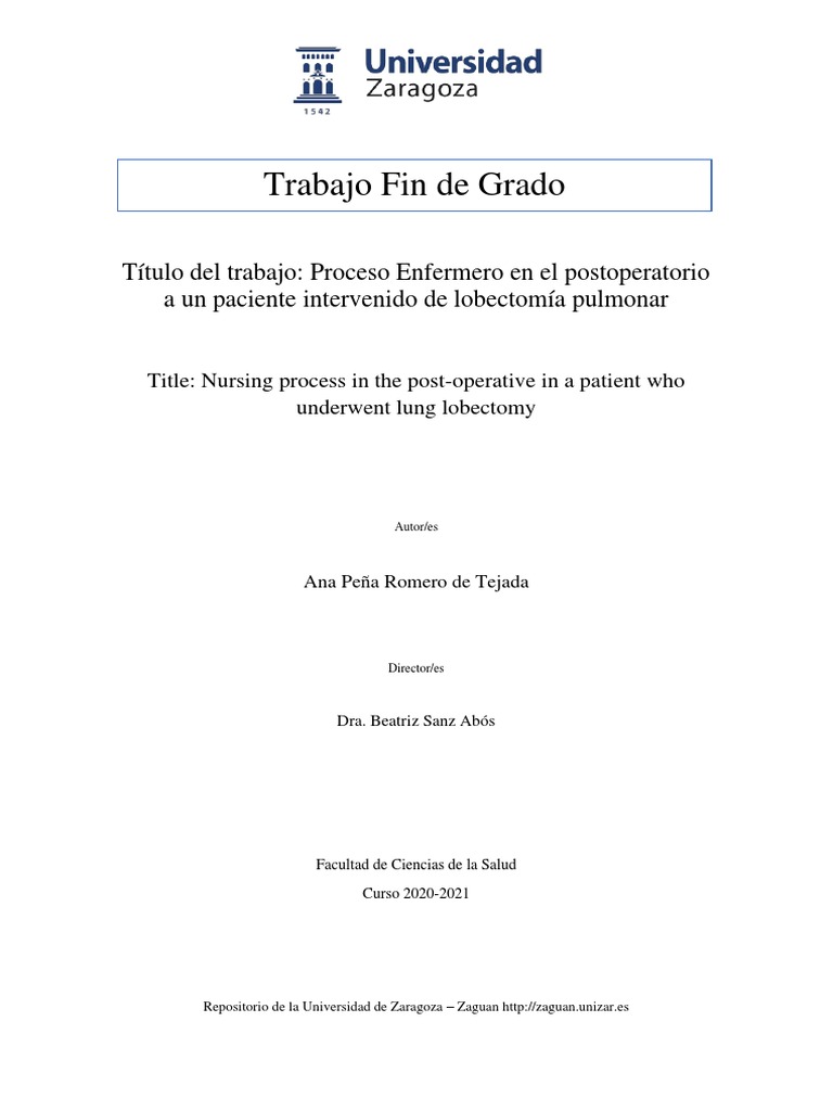 Taz TFG 2021 517 PDF | PDF | Cáncer de pulmón | Ansiedad