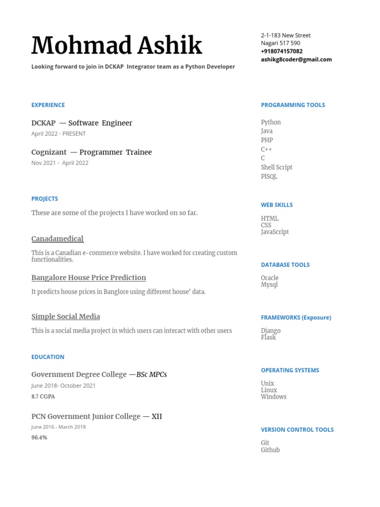Software Developer Pdf Product Development Computer Engineering