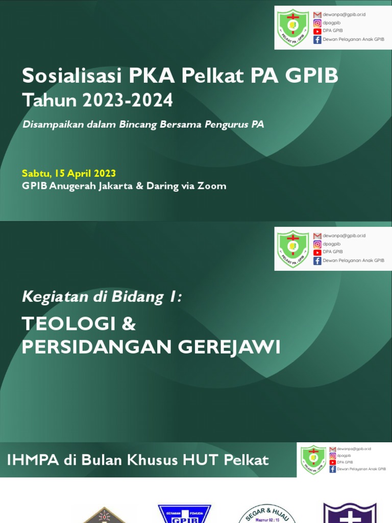 Sosialisasi PKA Pelkat PA GPIB 2023 | PDF