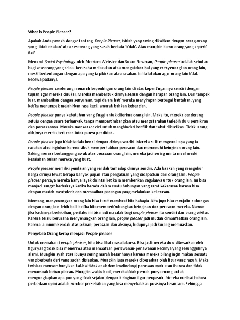 People Pleaser | PDF