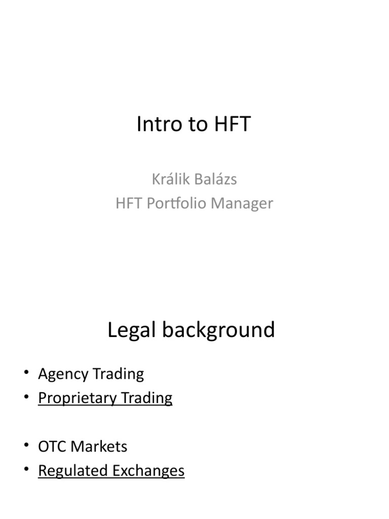 Corvinus Presentation HFT | PDF