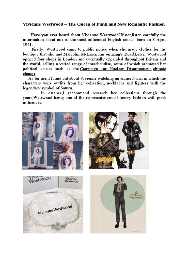 Vivienne Westwood: Punk Fashion Icon | PDF