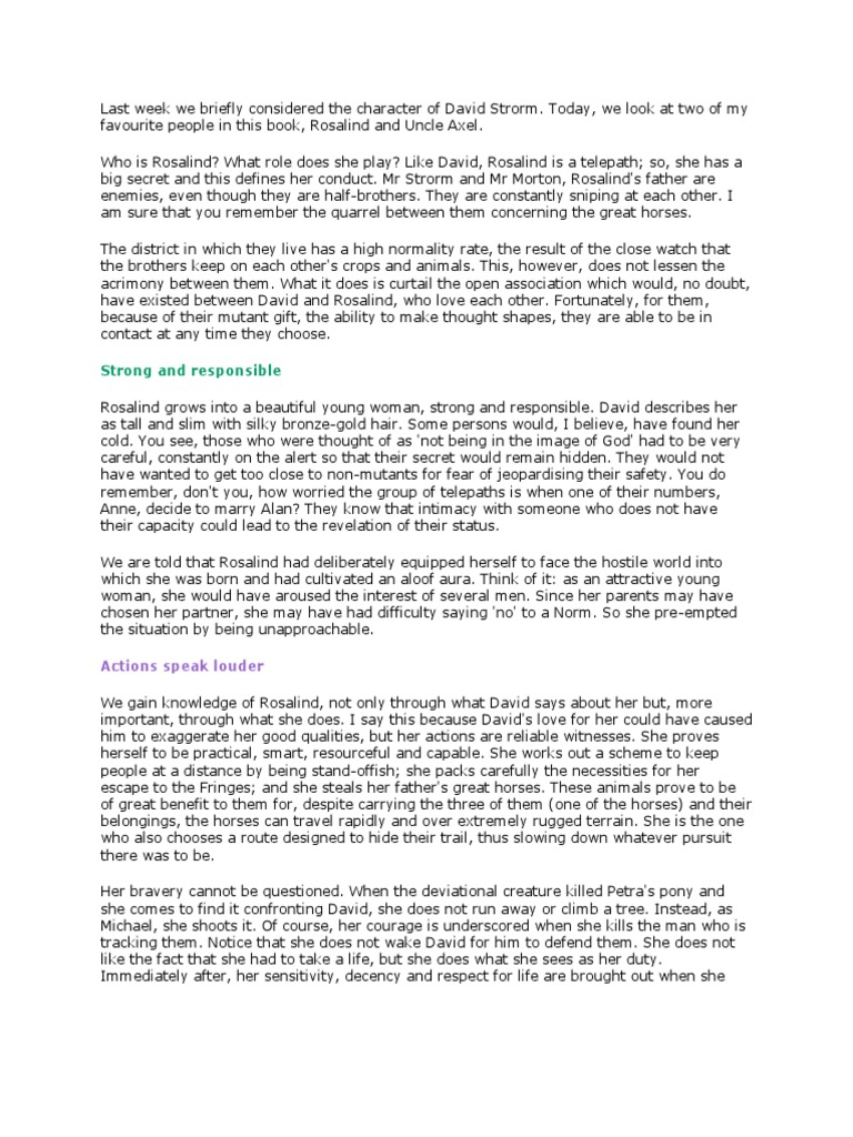 The Chrysalids Analysis From Yl | PDF | Religion And Belief