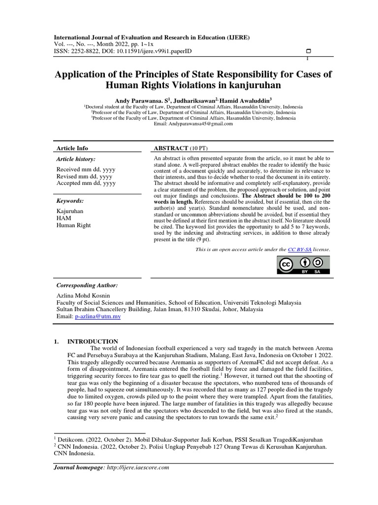 Application of The Principles of State Responsibility For Cases of Human Rights Violations in ...