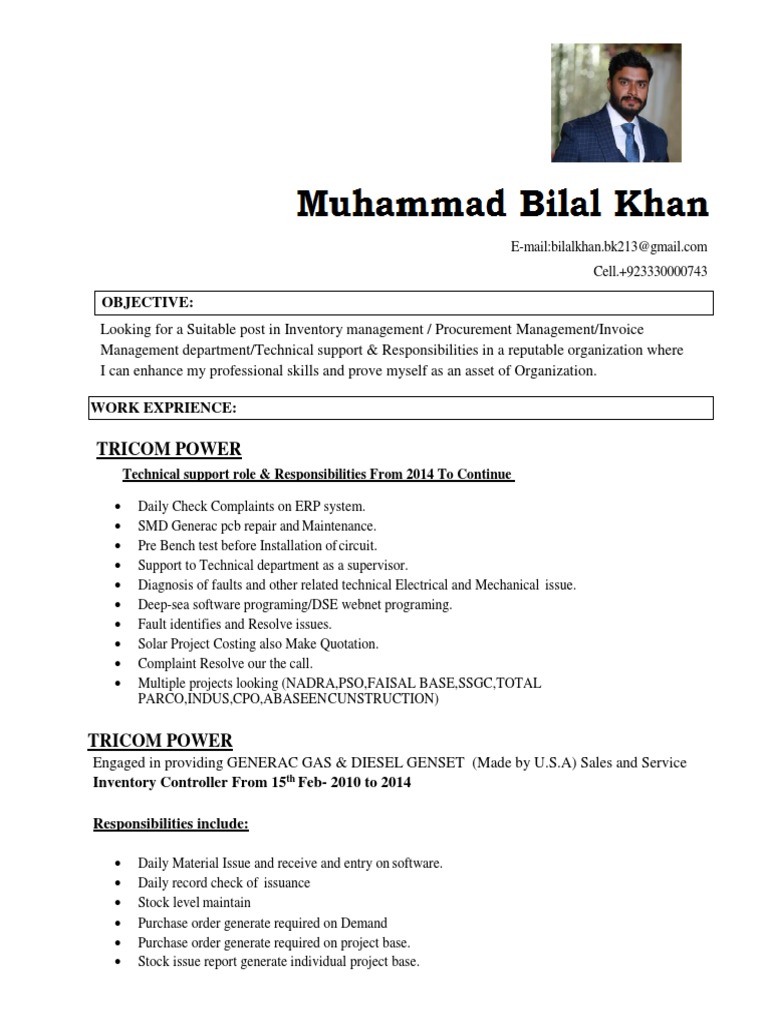Resume Bilal | PDF | Vocational Education | Karachi