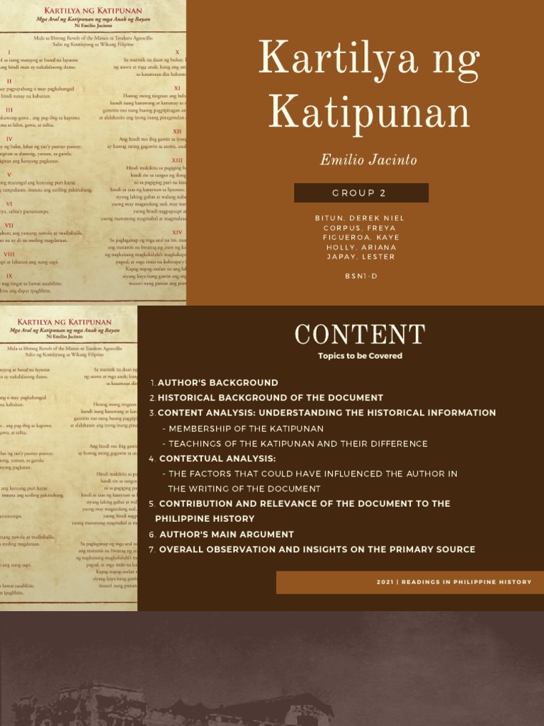 Kartilya ng Katipunan: Emilio Jacinto's Principles | PDF | Philippines