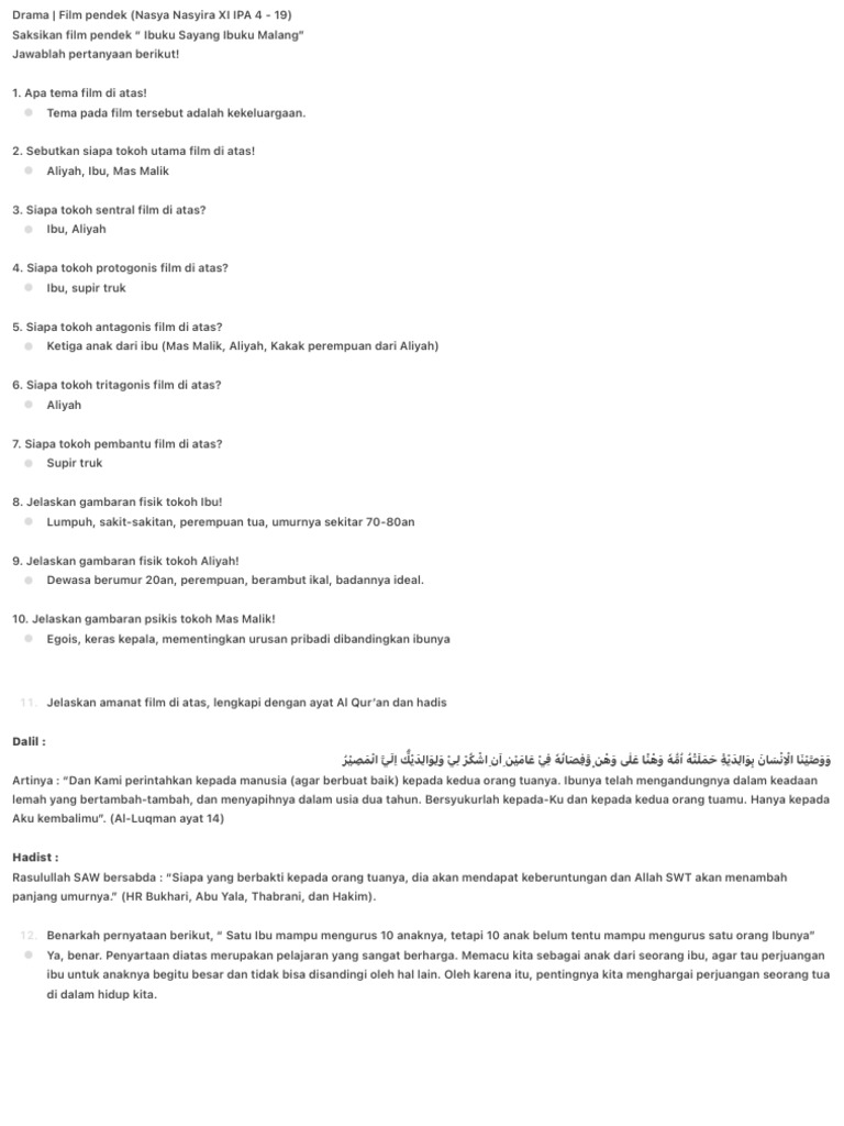 Drama - Film Pendek (Nasya Nasyira XI IPA 4 - 19) PDF | PDF