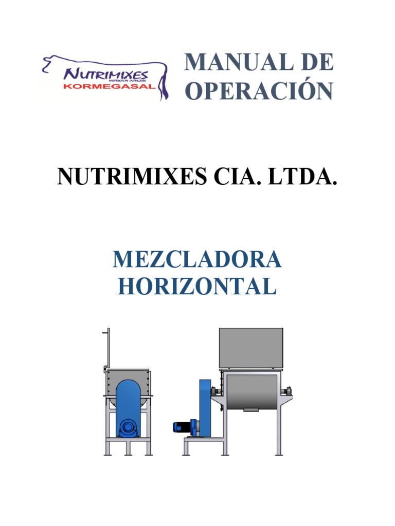 Manual Mezcladora Horizontal | PDF | Bienes manufacturados