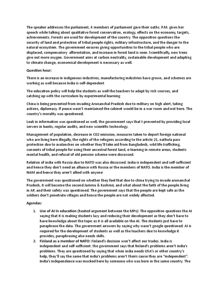 Mock Parliament Report | PDF | Gambling | Artificial Intelligence