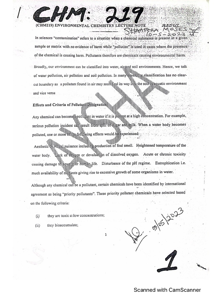 CHM 219 DR Idi Lecture Note PDF | PDF