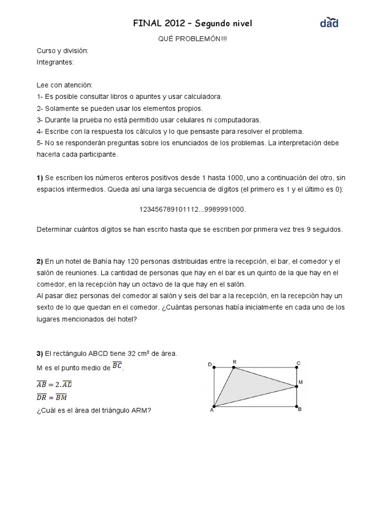 Problemas Matemáticos de Nivel Avanzado | PDF