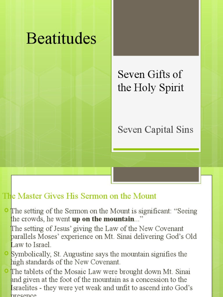 Beatitudes and Gifts of the Holy Spirit | PDF | Beatitudes | Sermon On ...