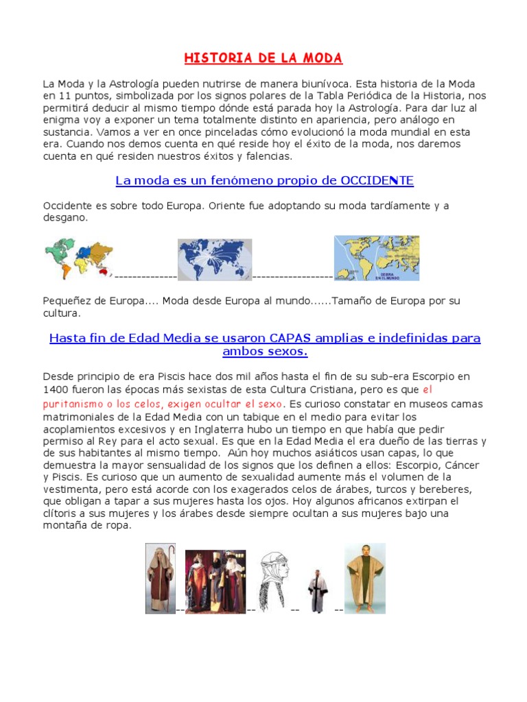 Historia de La Moda | PDF | Moda | Ropa