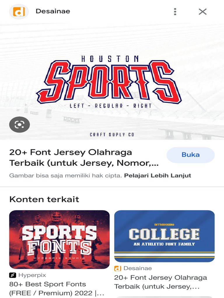 Font Jersey Olahraga Terbaik | PDF | Game & Aktivitas