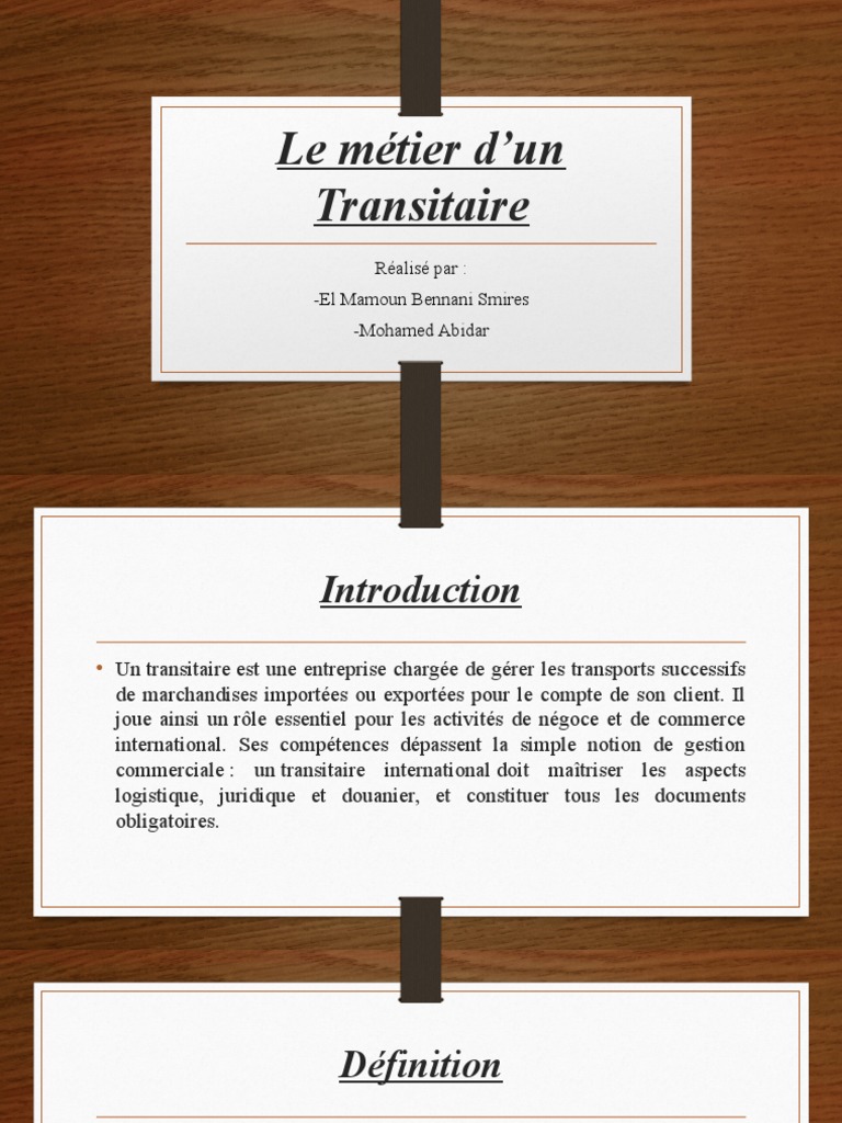 Le Métier D'un Transitaire | PDF | Transport | Commerce