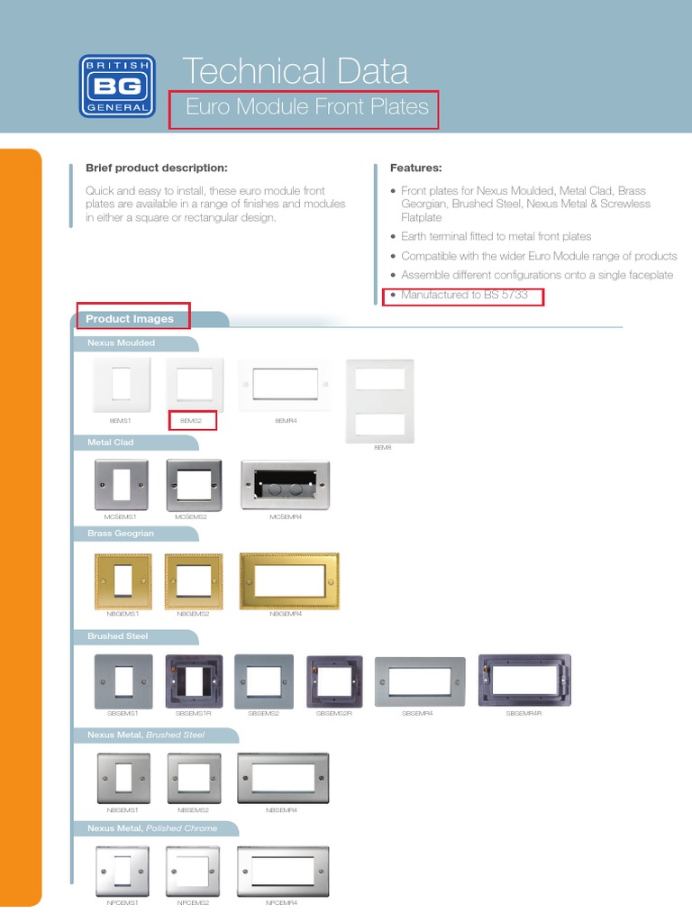 BG Datasheets | PDF | Electrical Wiring | Ac Power Plugs And Sockets