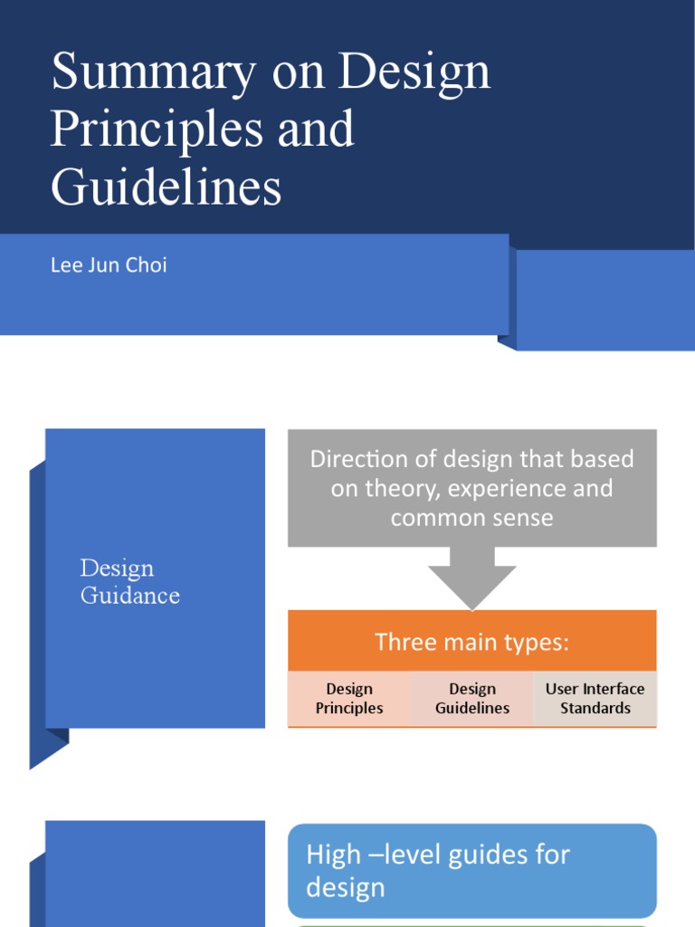 Summary on Design Principles and Guidelines | PDF | User Interface ...