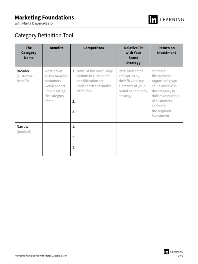 Category Definition Tool | PDF