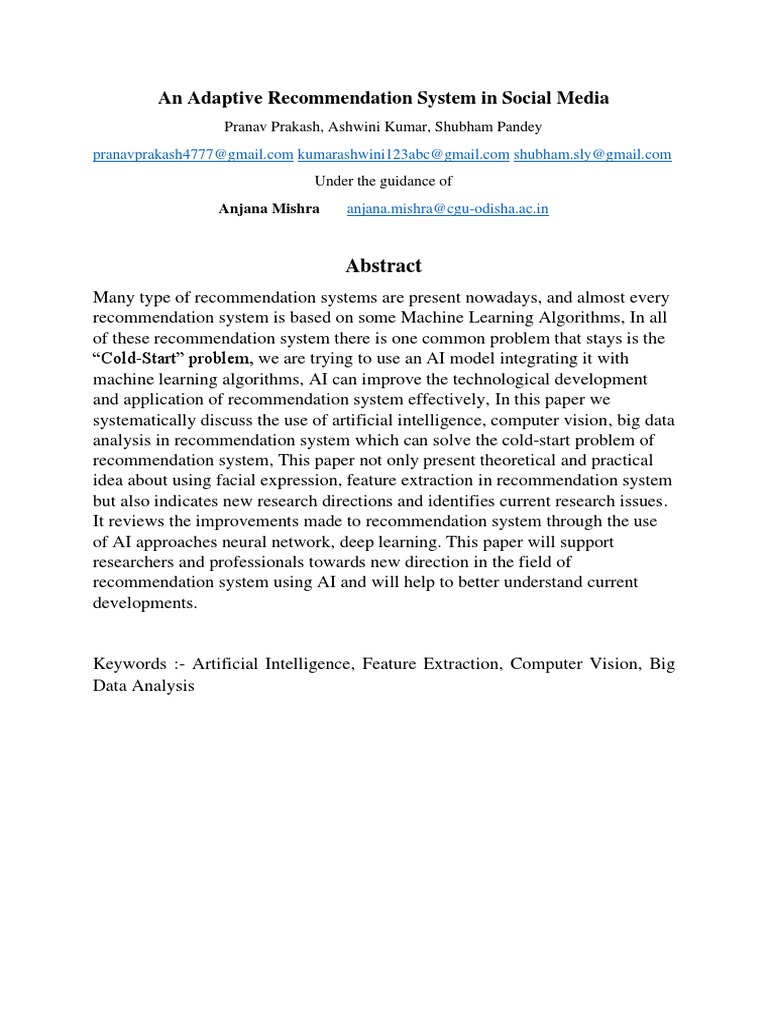 Research Paper | Download Free PDF | Deep Learning | Artificial ...