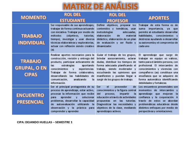 Matriz de Análisis | PDF